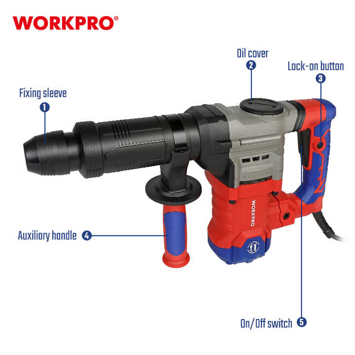 WORKPRO 1300W Mini DIY Power Drill - 20J Demolition Hammer