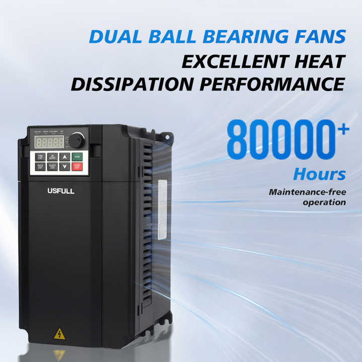 USFULL 4kw Three Phase 400v VFD AC Frequency Drive Converter 50/60hz 220v 380v 440v for Motors ...