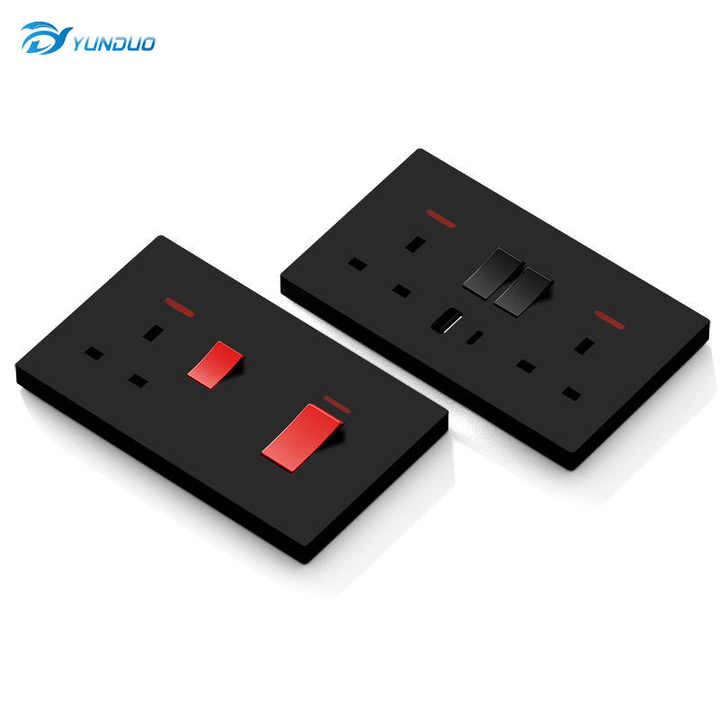 SINGLE 5PIN MULTI SOCKET UK Standard Switch Sockets Luxury Fashion Gang ...