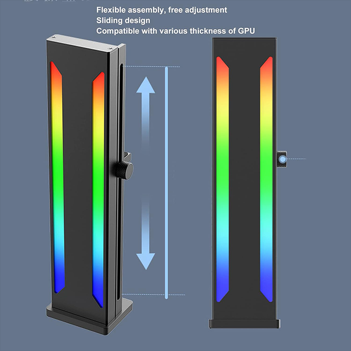 5v Argb Gpu Holder Vertical Adjustable Aluminum RGB Magnetic Attraction ...