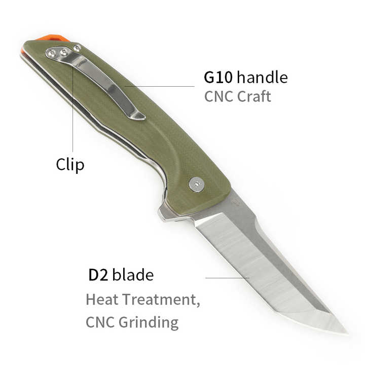 High Quality G10 Handle Folding Pocket Knife with D2 Blade for Outdoor ...