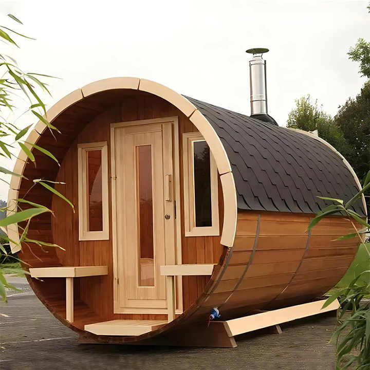 Smartmak Traditional Steam Barrel Sauna Room for 3-4 Persons