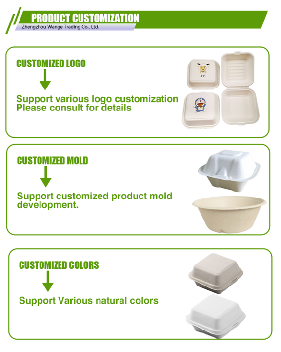 Bagasse Disposable Food Packaging Biodegradable Food Containers ...