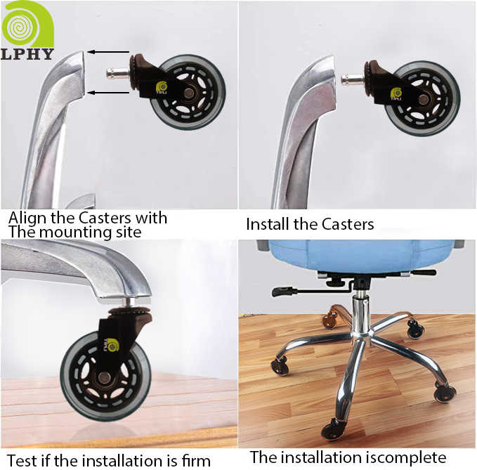 Office Chair Caster Wheels with RGB Lights - Durable & Stylish