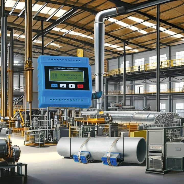 Customizable OEM Digital LCD Display Ultrasonic Water Flow Meter External Type RS485 Sensor Data ...