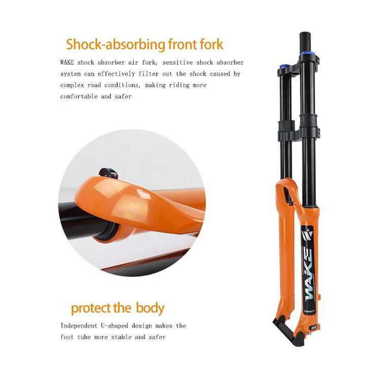 WAKE Mountain Bike Downhill Double Crown Fork - 160mm Travel