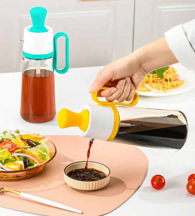 550ML Multifunction Olive Oil Sprayer Kitchen Cooking Baking BBQ 2 in ...