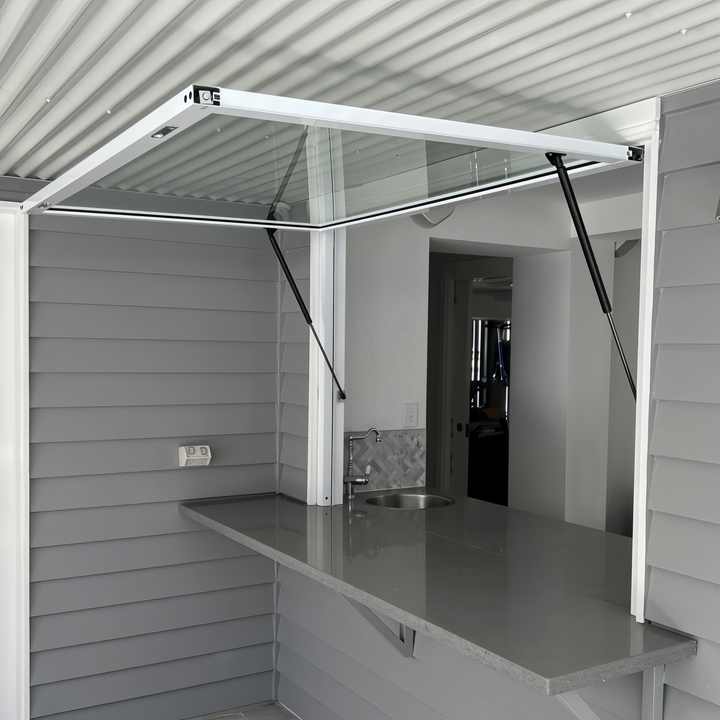 Customized Aluminum Gas Strut Awning Window Double Glazed Tempered ...