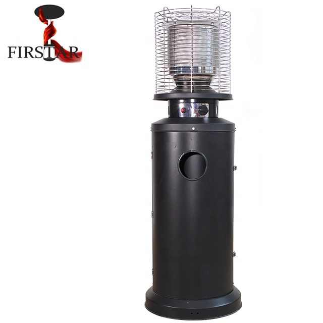 Modern Black Outdoor Area Gas Flame Heater - 5000-13000W