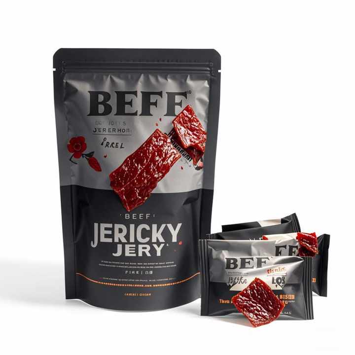 Custom Printed Stand-Up Zipper Lastic Packaging for Dried Food Beef ...