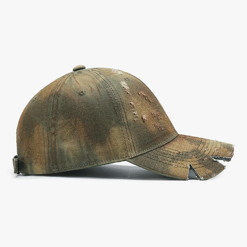 Wholesale Distressed Camo Baseball Cap Ripped Vintage Washed Hat ...