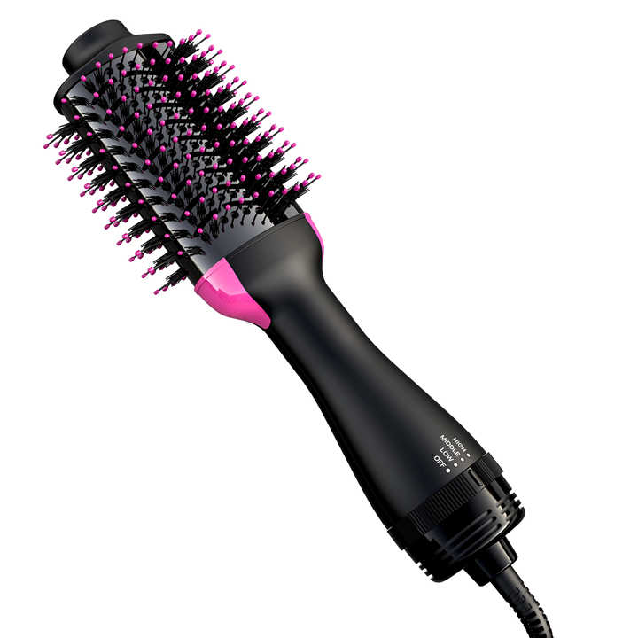 Professional One-Step Styling Hot Air Brush Electric Straightener Curling Hair Blow Dryer Styler ...