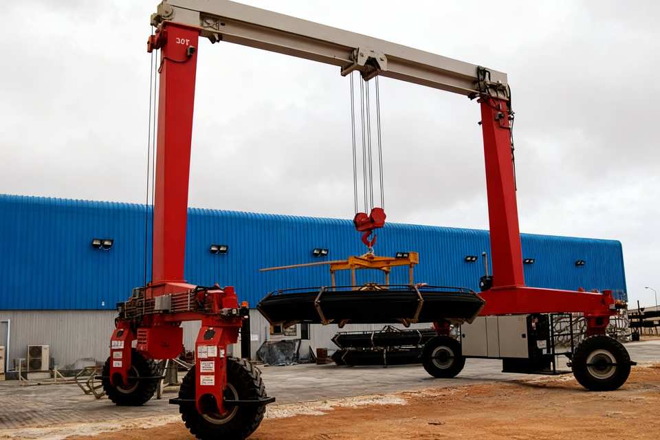 10t Industria Rubber Tyre Gantry Crane Traveling Turning Sing Beam ...