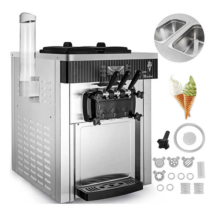 20-28L/H 3 Flavors Tabletop Mini Soft Ice Cream Machine| Alibaba.com