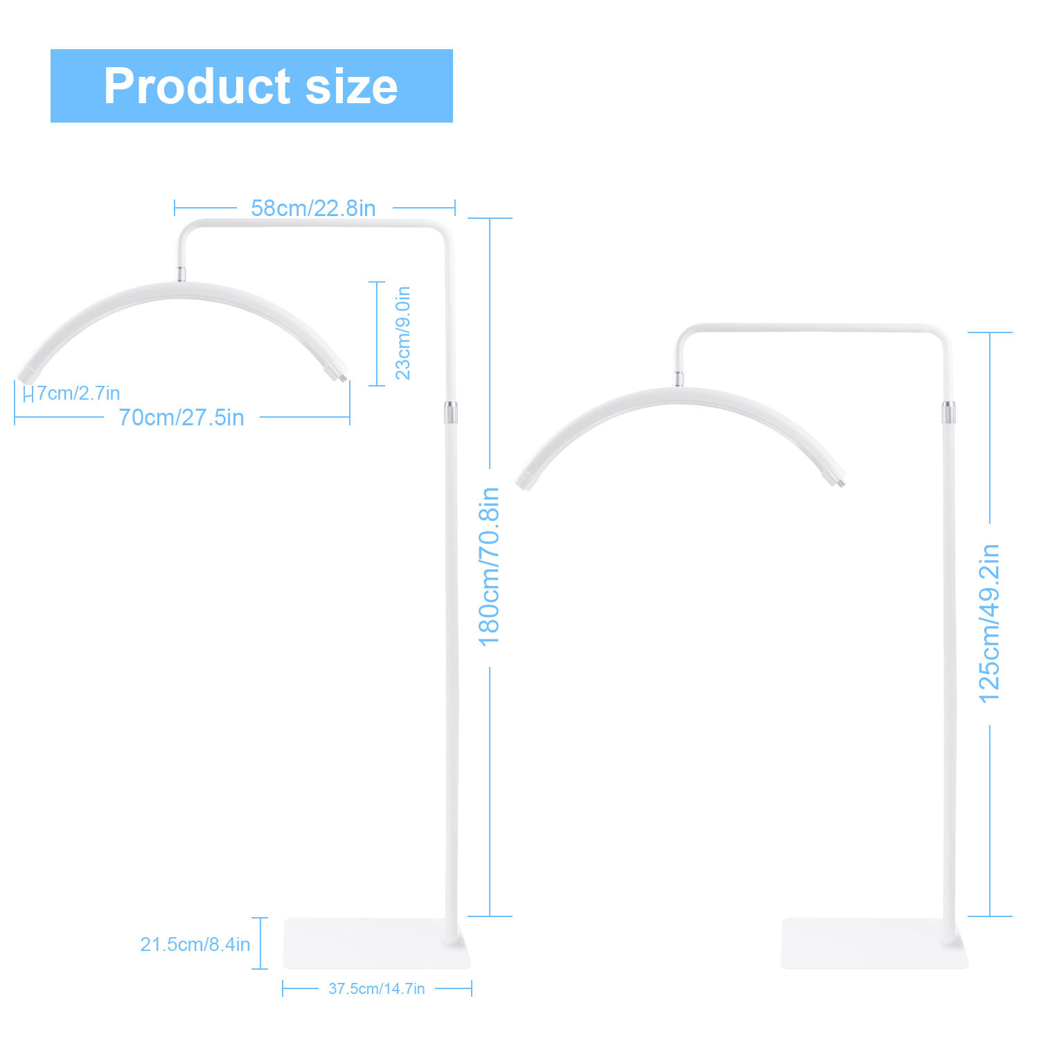 Professional Led Moon Eyelash Light Half Ring Light Extension Light for ...