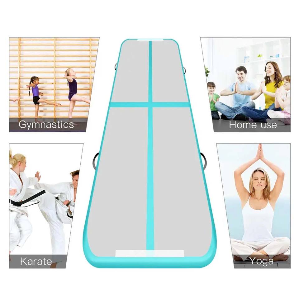 Inflatable PVC Gymnastics Tumbling & Yoga Training Mattress Durable ...
