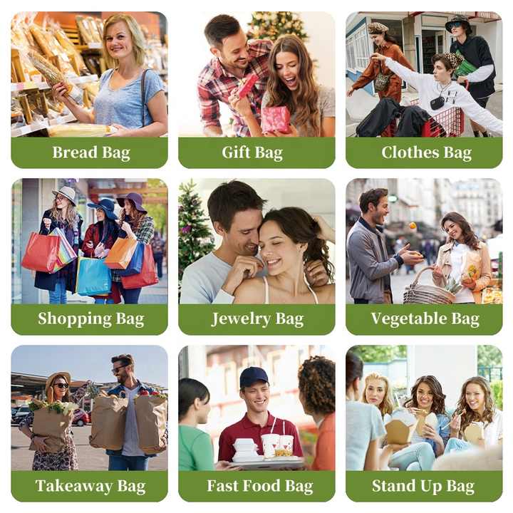 Classic Brown Kraft Paper Bag for Supermarket for Noodles Salad Potato ...