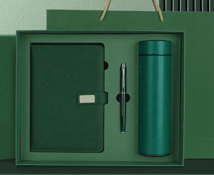 Luxury Corporate Gift Set - Customizable Leather Notebook