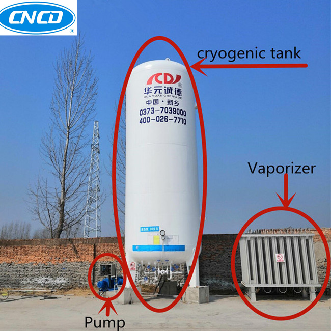 50m3 8bar Asme Stainless Steel Lo2 Storage Tank Vertical Liquid Oxygen ...