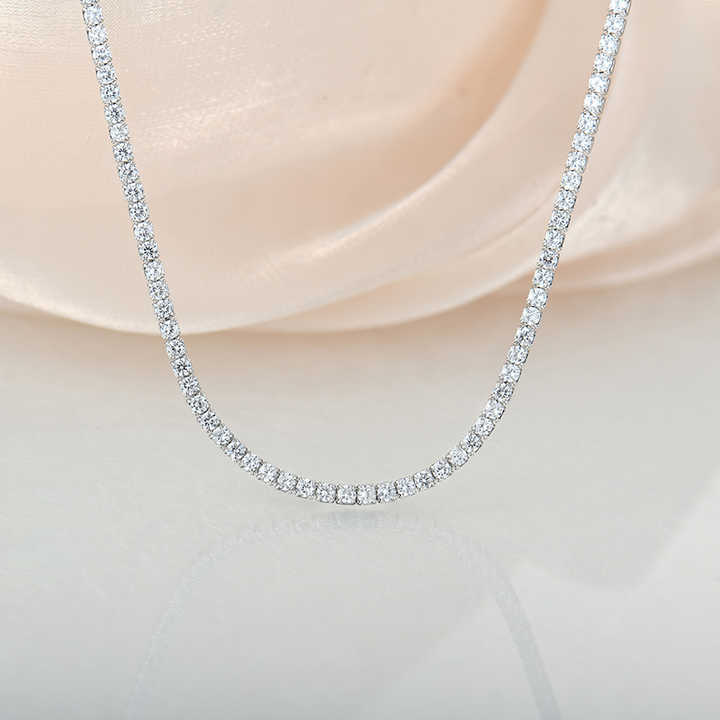 Cubic Zircon Diamond Cuban Chain Necklace 20CM,22CM ,40CM Silver Cuban ...