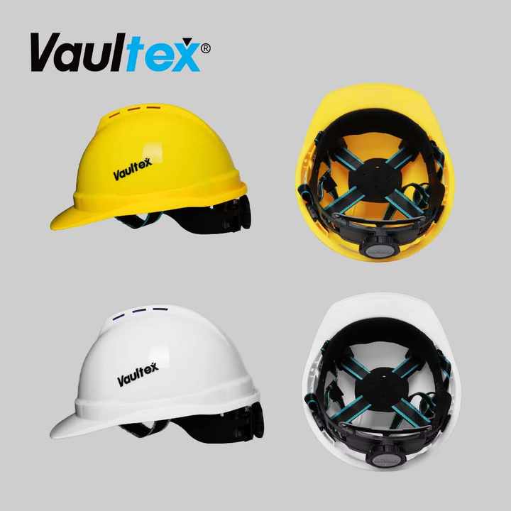 Vaultex HDPE Work Engineering Safety Helmet Construction Helmet Protective Hard Hats V-Shape ...