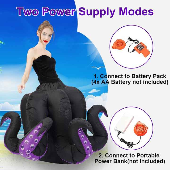 Adult & Kids Inflatable Octopus Costume for Halloween Blow-Up Villain ...