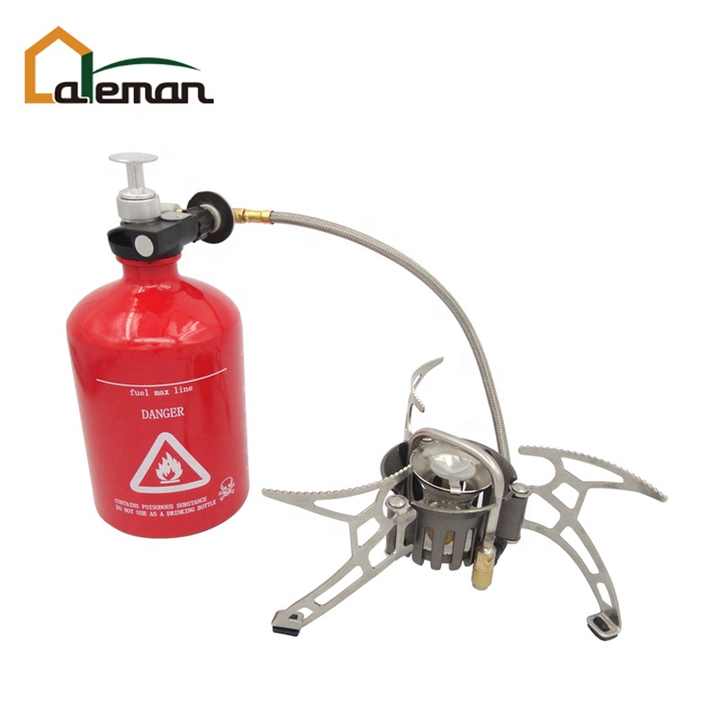 Multi Fuel Camping Burner - Hiking Gas Stove with 1000ml Fuel Bottle