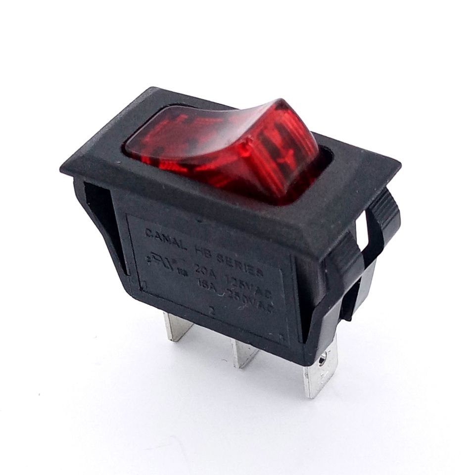 20A 125V 3 Quick Connect Terminal Panel Mount ON/Off Boat Rocker Toggle ...