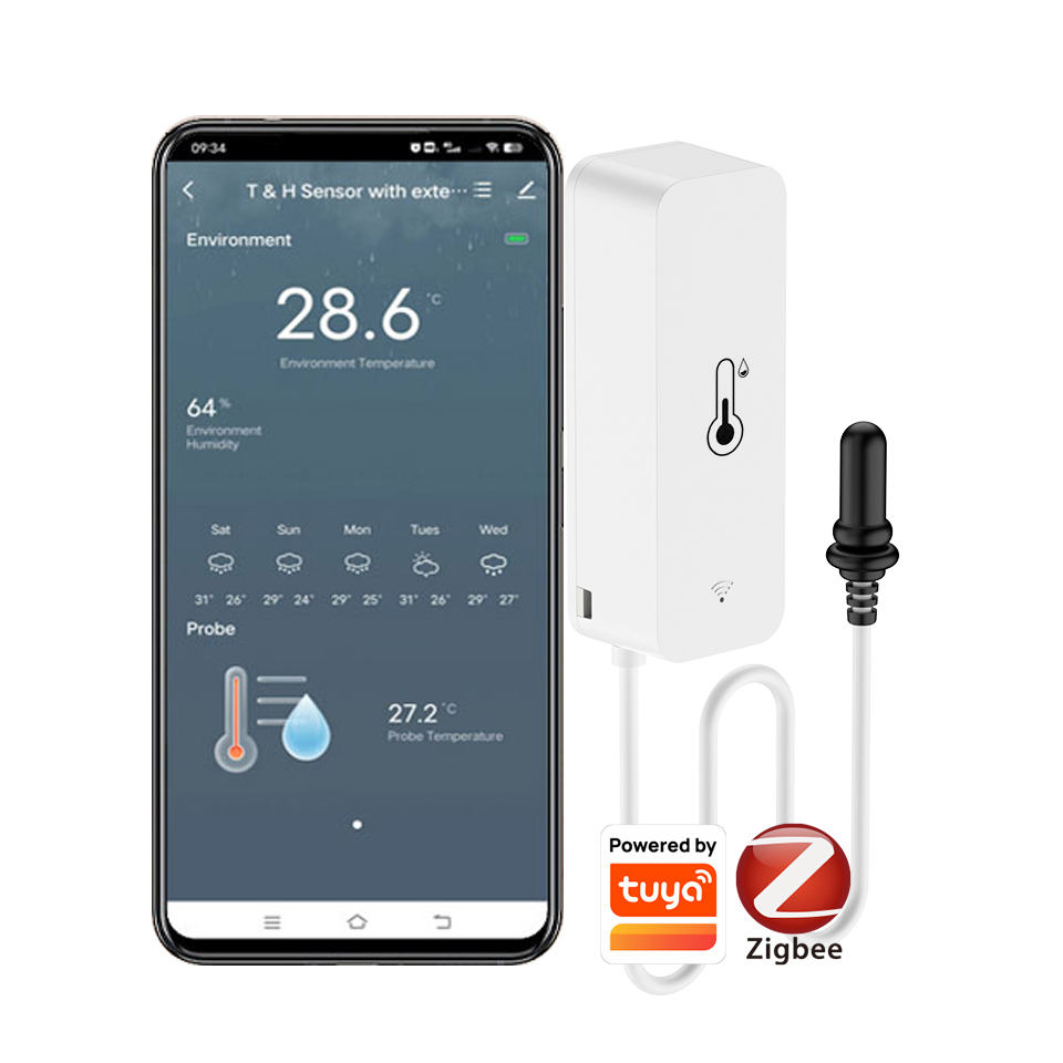 Tuya Zigbee Temperatures Humidity Sensor With External Probe Wireless ...