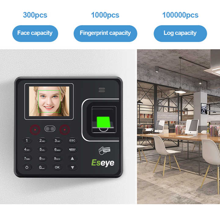 Eseye Face Recognition Attendance and Access Control Device Time Clock Biometric Keypad USB TCP ...