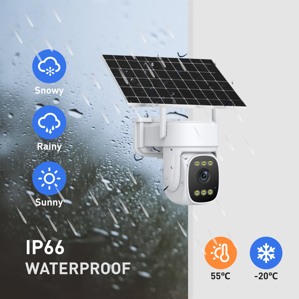 2MP AOV Solar Powered WiFi 4G Sim Card Night Vision Two-Way Audio Built ...