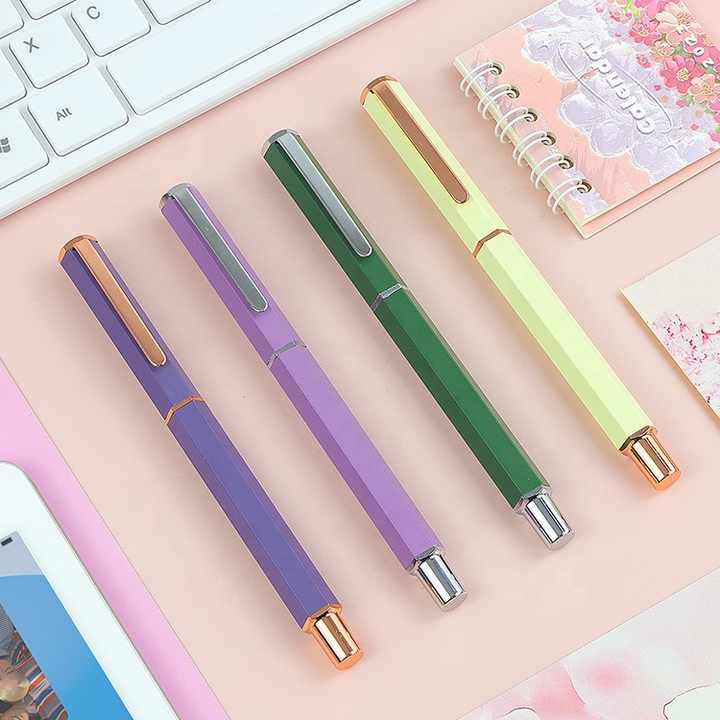 Customized Color Gel Ink Rollerball Pen - Hexagon Ball Pens