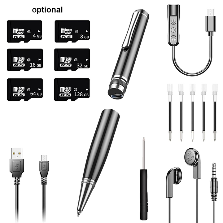 High Quality Black Digital Voice Recorder Pen with Advanced Features