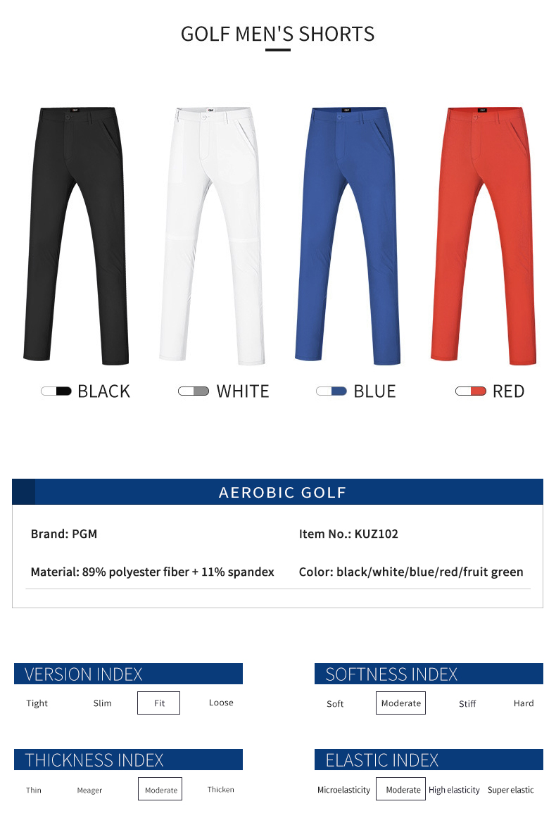 PGM KUZ102 sports breathable golf pants men golf pant polyester golf ...