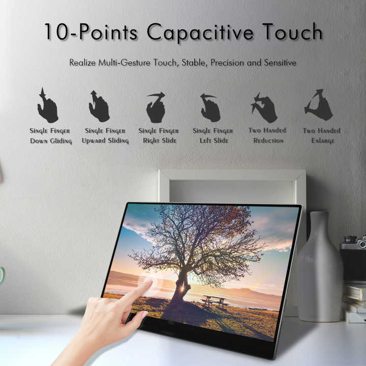 16" Fhd Usb-c Touch Screen Monitor For Gaming & Laptops