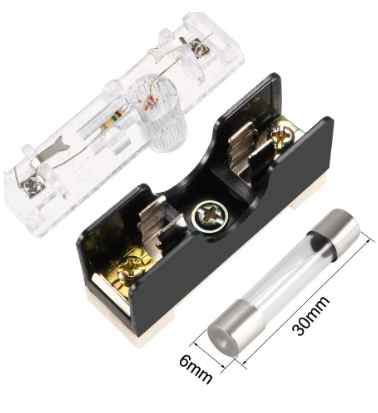 Lighted Fuse Holder - Reliable 6x30mm Fuse Box with LED