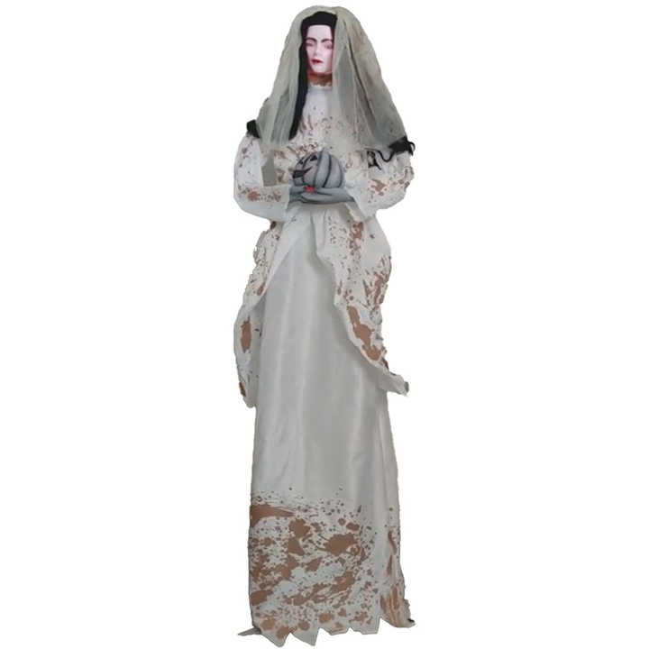 Animated Halloween Prop Life Size Halloween Ghost Bride Animatronic ...