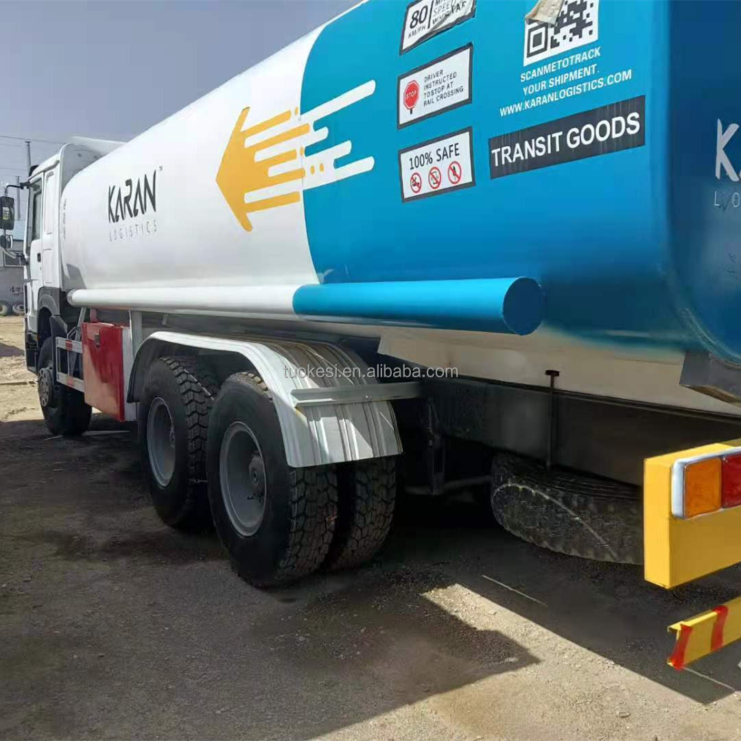 Used Sinotruk Howo 6x4 Oil Tanker Two Cabin Tanker Truck Fuel Transport ...