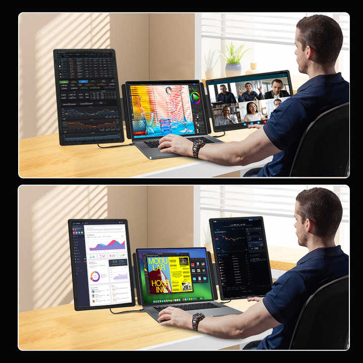 FHD 15.6 Inch Portable Monitor Desktop Monitor Plug & Play LCD Monitors ...