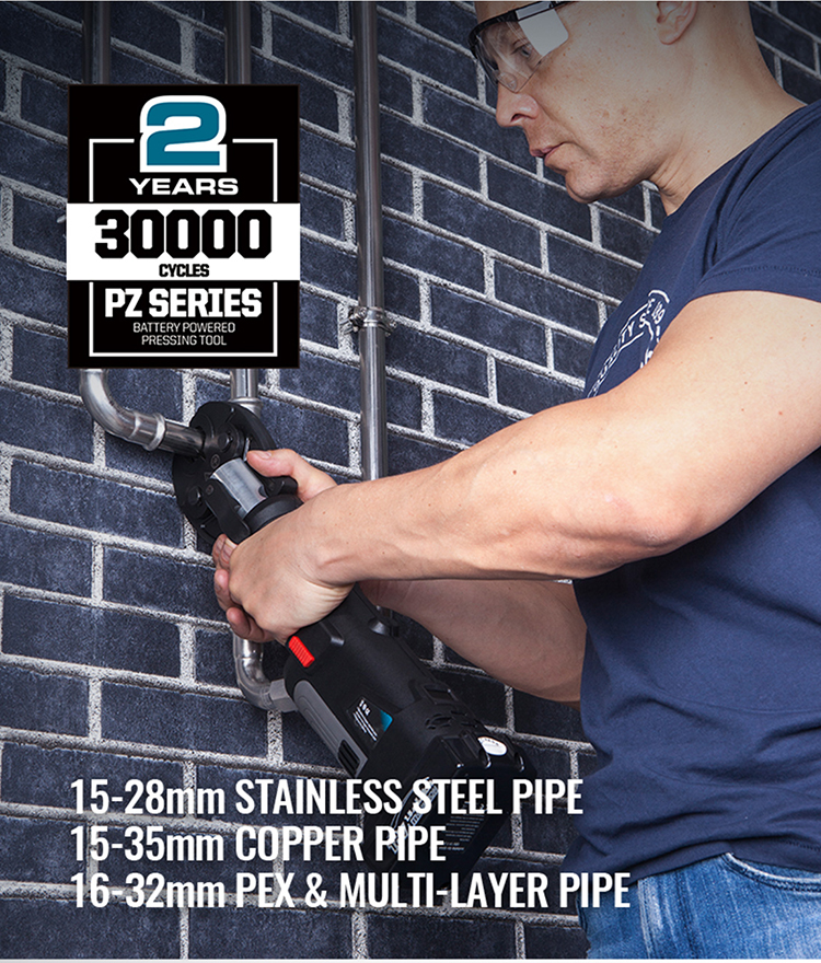 PZ-1930 Pro Battery Operated Hydraulic Pex Crimping Tool Set Copper ...