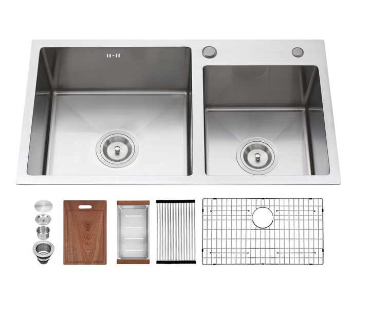 Fregadero SUS304 Deep Basin Nano Double Bowl Undermount