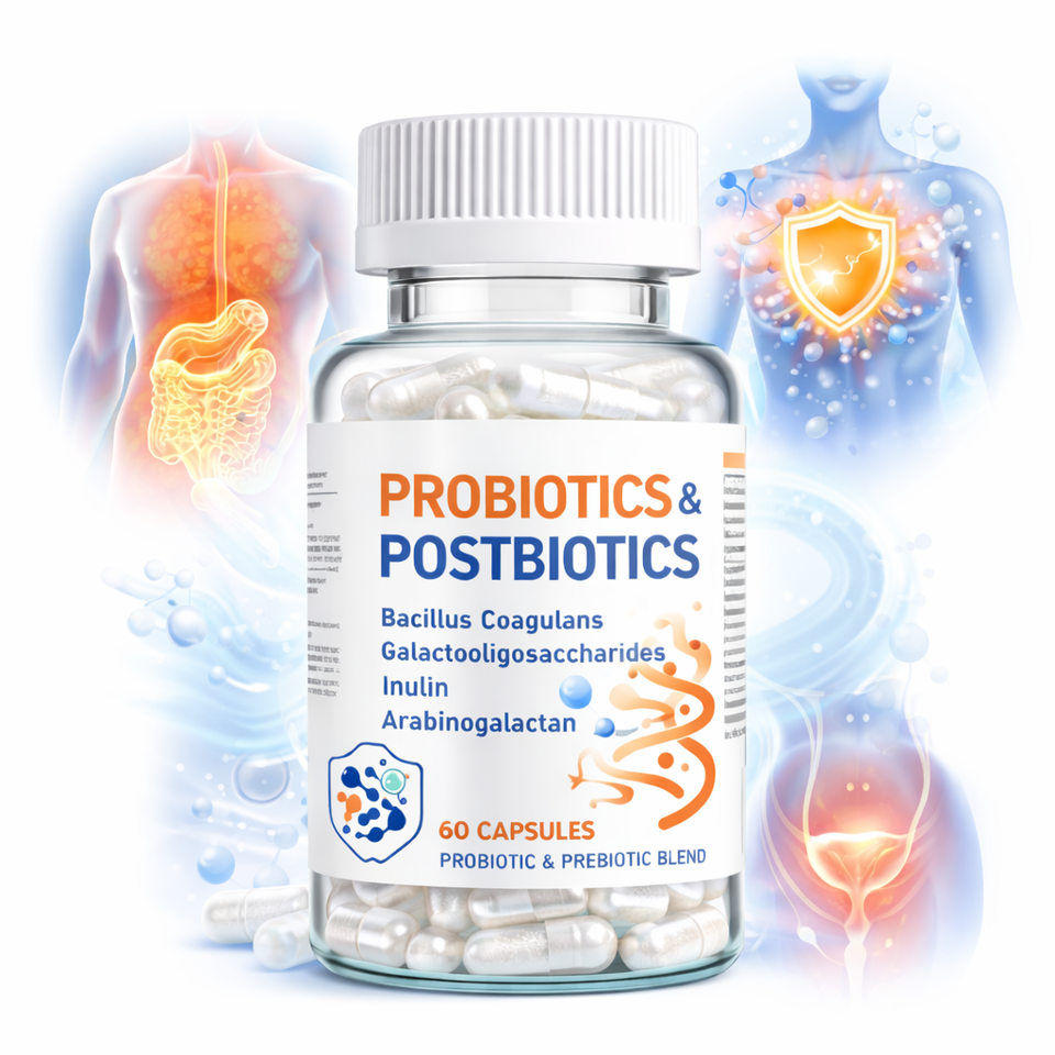 Probiotic Prebiotic Postbiotic Capsules Digestive Health Supplement ...