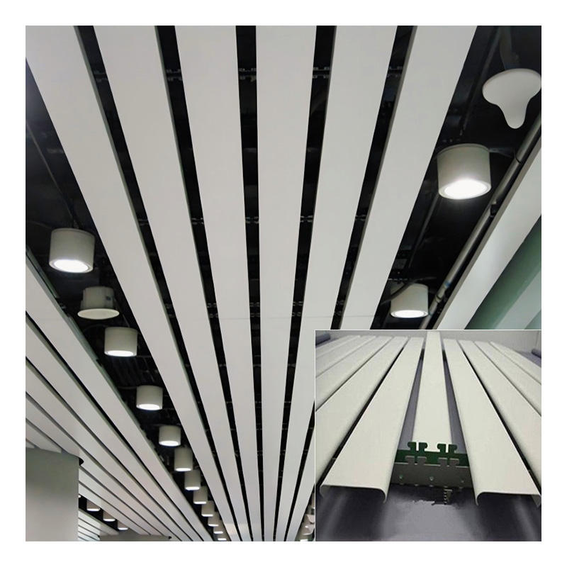 Anodized Aluminum Strip Ceiling Cladding with Modern Design Fireproof ...