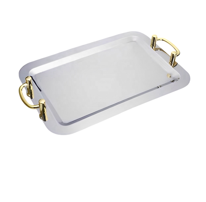 Stainless Steel Mirrored Vegetable Dinner Plates Commercial Pizza ...