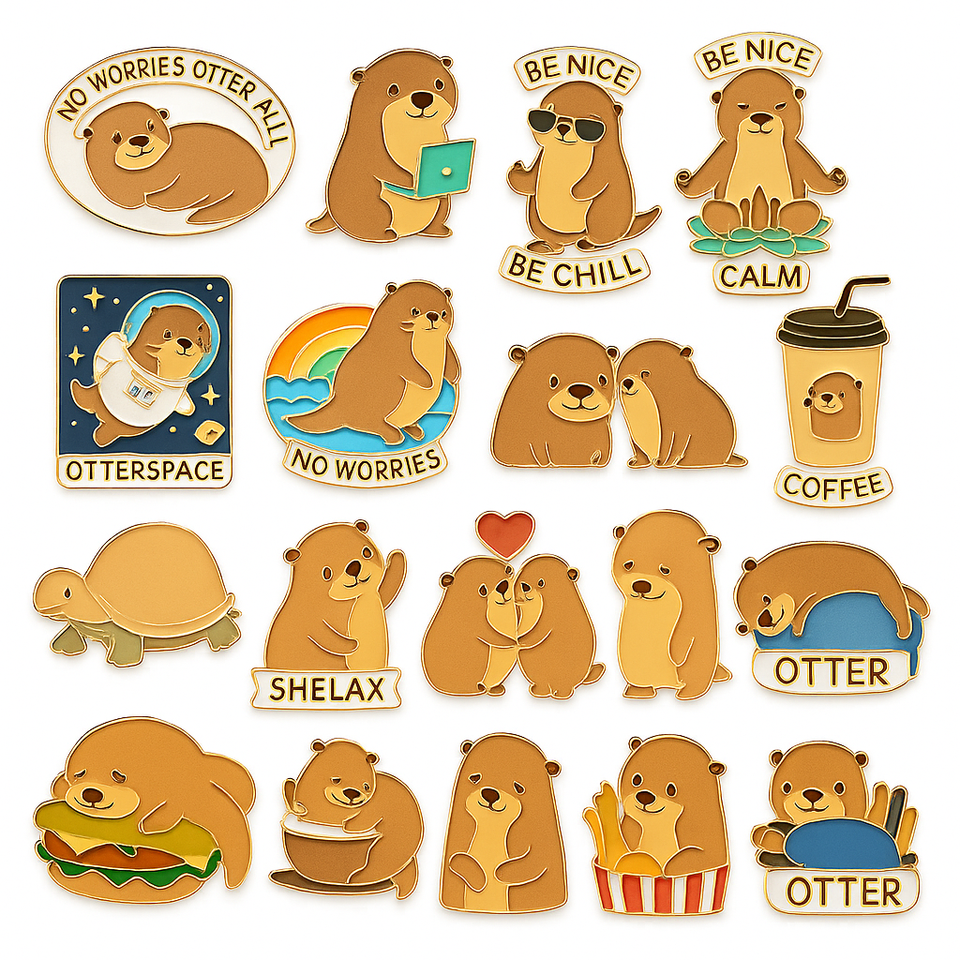 Custom Metal Enamel Pins Personalized 2D Cartoon Badges Durable UV ...