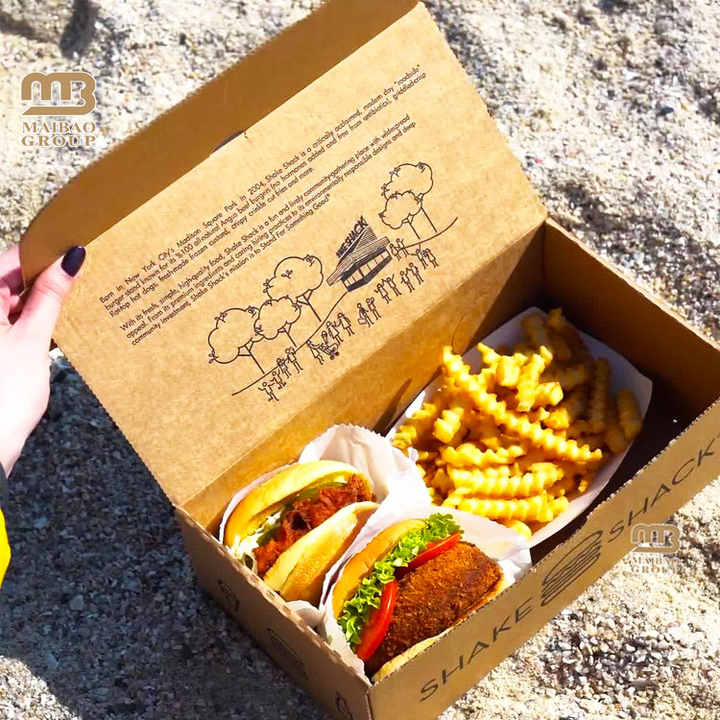Kraft Paper Burger Boxes - Durable & Customizable Packaging