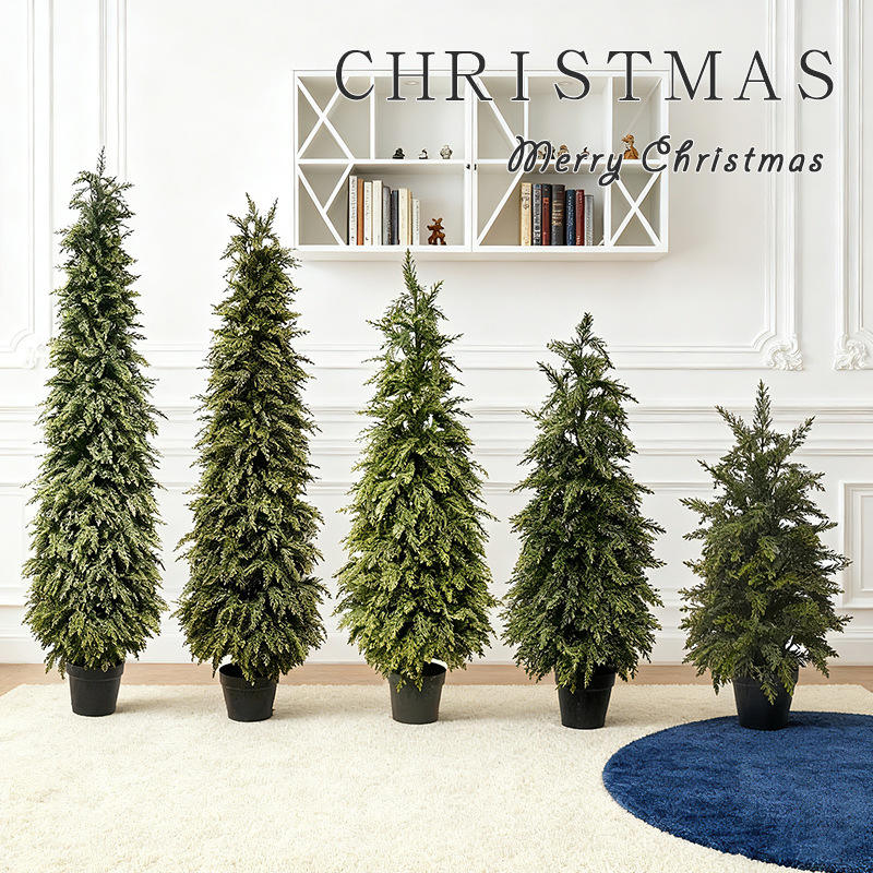 High Quality Artificial Christmas Pine Potted Tree Soft PVC Material ...