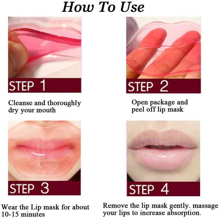 Collagen Crystal Lip Mask Gel Cheet Moisturizing Hydrating Repair Lines ...