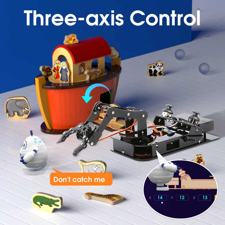 Acebott Esp32 Programmable Robot Arm Car Kit For Arduino