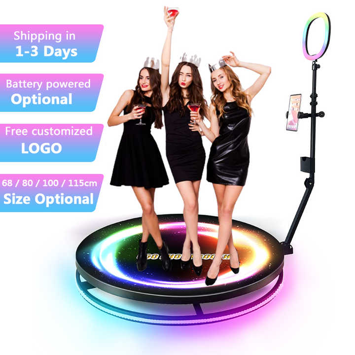 360 Photo Booth Machine Camera 68cm 80cm Spin Rotating 360 Video Booth Selfie 360 Degree ...